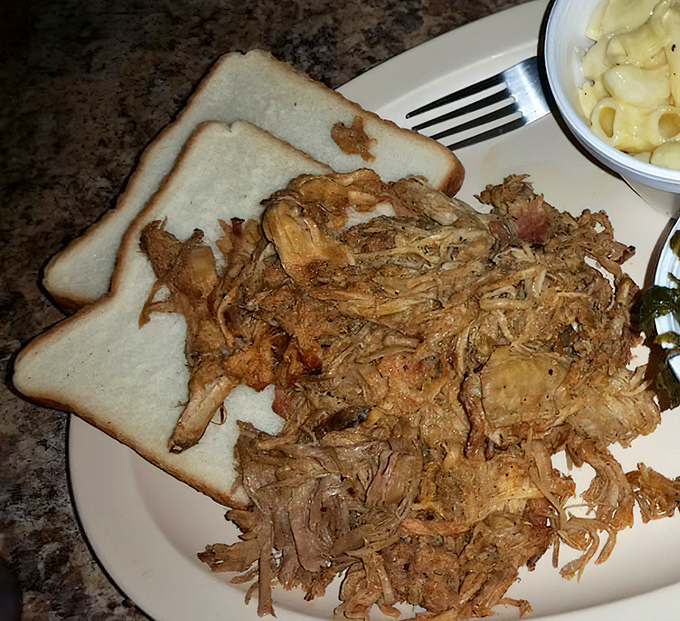 This pulled pork doesn't need fancy presentation&mdash;just a simple slice of bread to catch the juices you'd otherwise be tempted to drink.