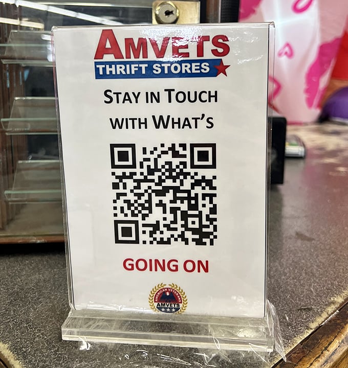 Modern technology meets old-school thrifting&mdash;scan this QR code to stay updated on when that mid-century credenza finally arrives.