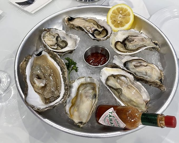 Fresh oysters on ice&mdash;nature's perfect appetizer. These briny treasures need nothing more than a squeeze of lemon and a moment of appreciation.