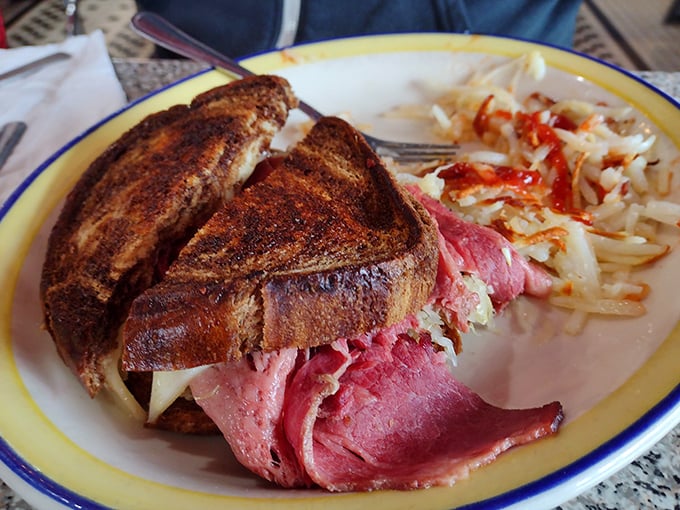 The Reuben at Gus's doesn't just satisfy hunger&mdash;it resolves existential crises. Corned beef stacked high enough to require jaw exercises before attempting.
