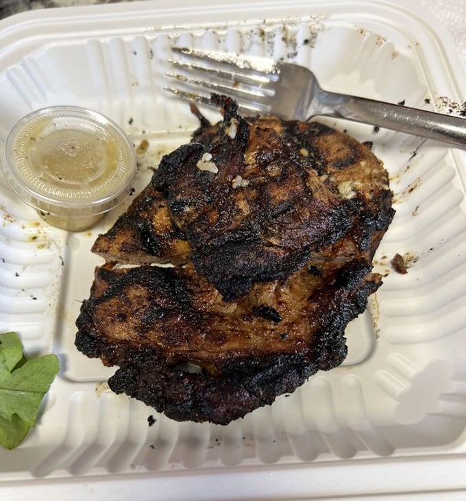 This charred, beautiful ribeye doesn't need fancy plating to impress. It's the culinary equivalent of "actions speak louder than words."