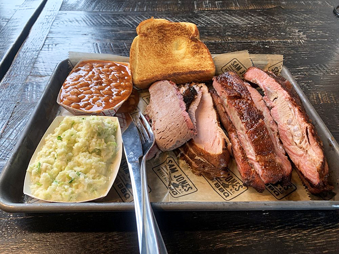 Barbecue artistry on display&mdash;these ribs have the kind of smoke ring that would make a jeweler jealous.