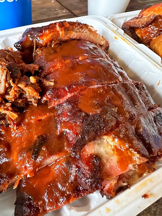 These ribs don't just fall off the bone &ndash; they make a grand, saucy entrance worthy of a standing ovation.