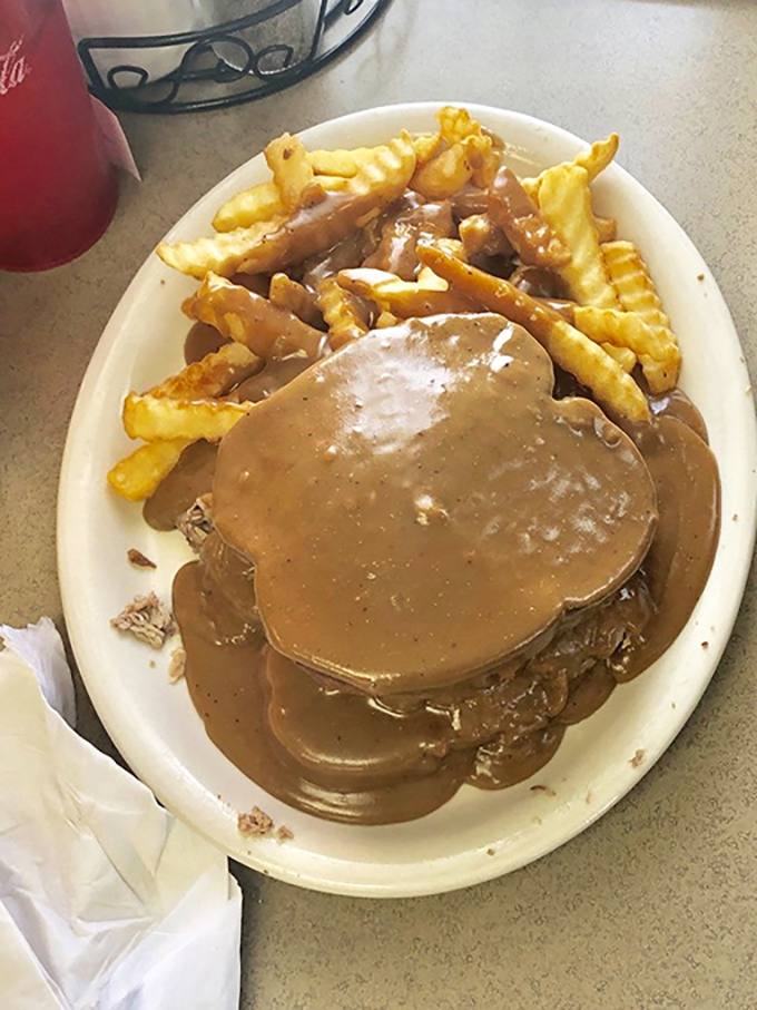 Comfort on a plate &ndash; this gravy-drenched roast beef with crispy fries is what your grandmother would make if she moonlighted as a deli chef.