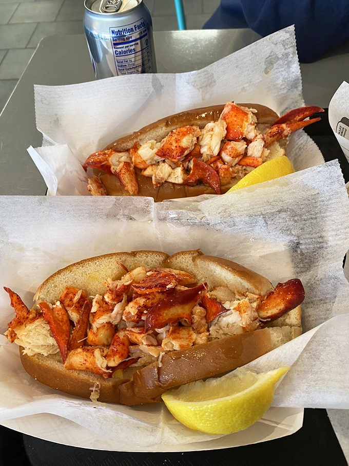 Lobster rolls so packed with meat they're practically showing off. The lemon wedge isn't garnish&mdash;it's the yellow carpet for seafood royalty.