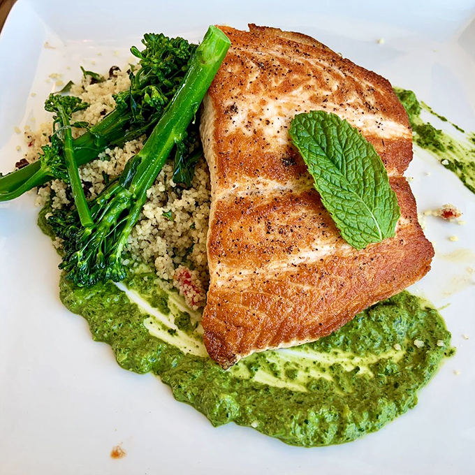 This perfectly seared fish doesn't need a passport to transport you&mdash;the herb-flecked sauce and vibrant greens are vacation enough.