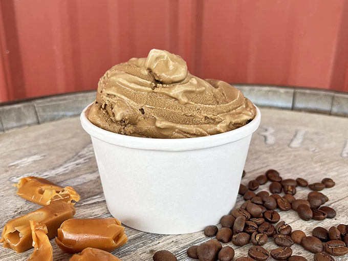 Coffee and caramel in perfect harmony. This cup of frozen bliss would make even the most dedicated coffee snob put down their pour-over.