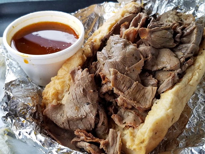 This Italian beef, served with a side of dipping jus, isn't just a sandwich&mdash;it's a Chicago handshake in edible form.