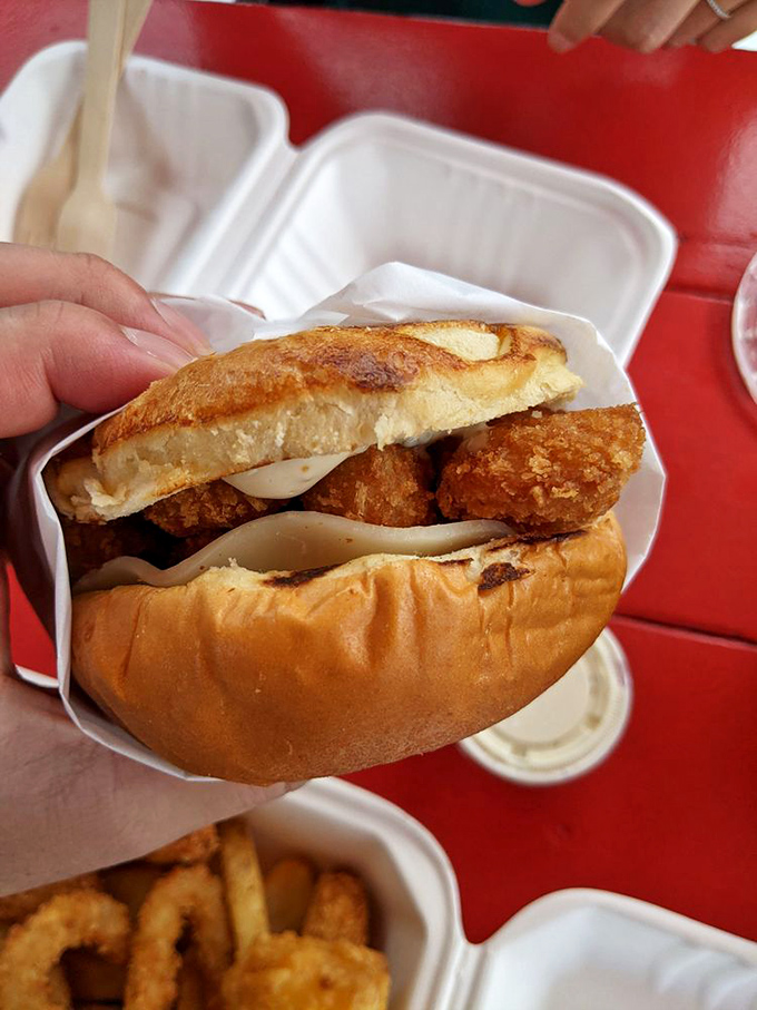 The scallop sandwich &ndash; ocean's bounty nestled in a toasted bun. One bite and you'll understand why locals consider this a mandatory Malibu experience.