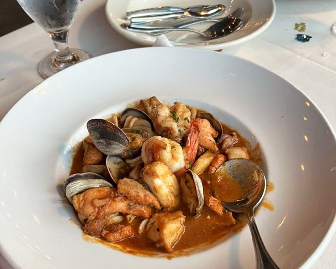 A symphony of seafood swimming in savory broth&mdash;this cioppino doesn't just feed your hunger, it tells stories of the Pacific in every spoonful.