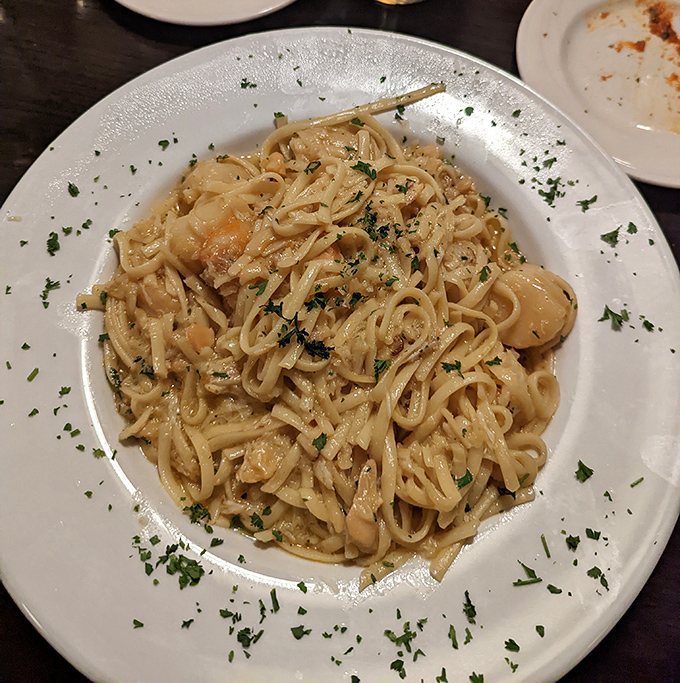 This seafood linguine isn't just pasta &ndash; it's a Mediterranean vacation twirled around your fork, with each strand telling stories of coastal Italian kitchens.