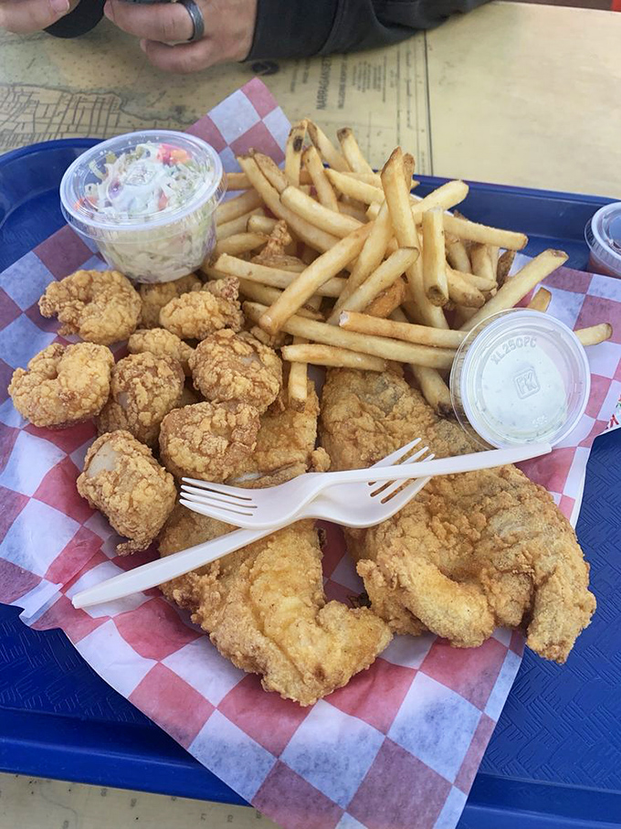 Fried seafood and french fries: the combination that launched a thousand vacation memories and zero diet plans.
