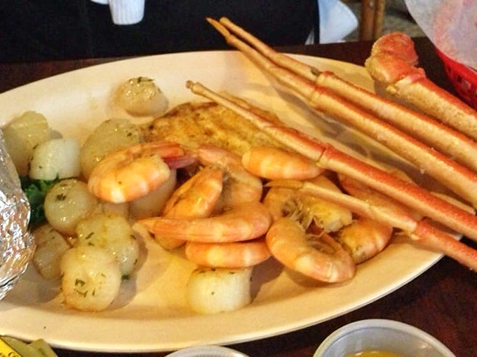 A seafood platter that would make Neptune himself jealous&mdash;plump shrimp, tender scallops, and crab legs stretching toward seafood nirvana.