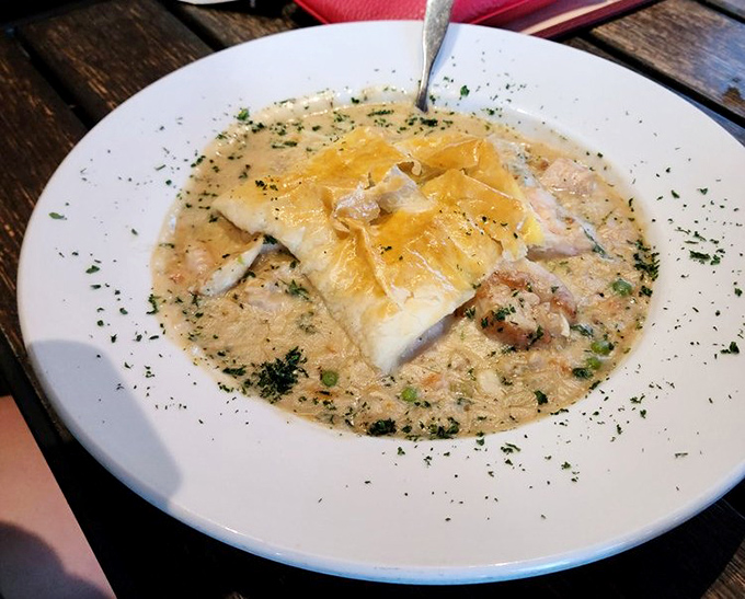 Comfort in a bowl &ndash; this seafood pot pie doesn't just warm your stomach, it hugs your soul with creamy goodness.