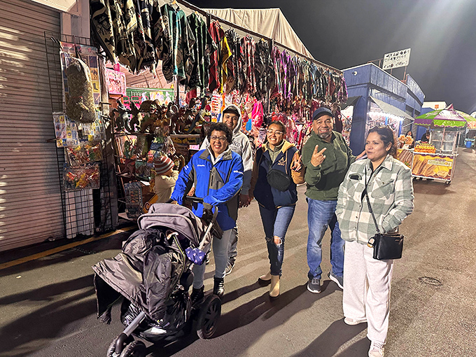 The true spirit of the swap meet: families and friends making memories between the aisles. Everyone leaves with stories, if not souvenirs.