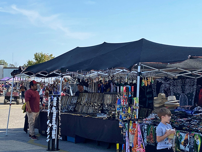 Beneath white tents, the weekend ritual unfolds&mdash;strangers united by the universal language of bargain hunting and the shared hope of finding something special.