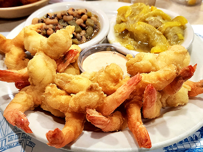 St. Augustine fried shrimp that would make Forrest Gump abandon his boat. Perfectly golden, impressively plump, and worth every minute in line.