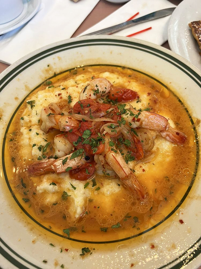 These shrimp and grits aren't just a meal&mdash;they're a Southern diplomat winning hearts in Brooklyn, one creamy, savory spoonful at a time.