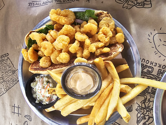 Not all heroes wear capes&mdash;some come on a bun with crispy shrimp spilling over the edges and a side of perfectly golden fries.