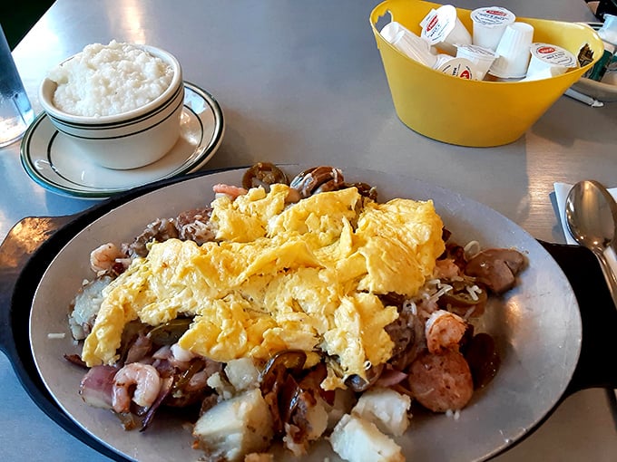 This isn't just breakfast &ndash; it's a skillet symphony of eggs, meats, and potatoes that makes morning people out of night owls.