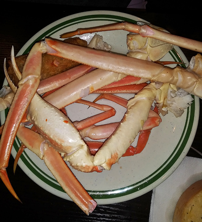 Snow crab legs: Nature's way of saying "I'm delicious, but you'll have to work for it." The ultimate buffet trophy for dedicated seafood hunters.