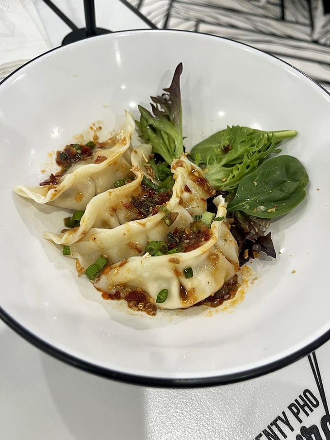 Dumplings that could make your grandmother jealous. These plump parcels of pork perfection sit in a sauce you'll be tempted to drink straight from the bowl.