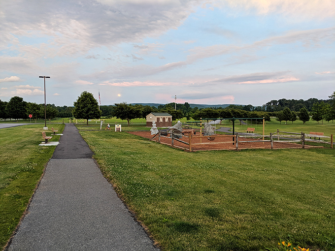A playground where kids can burn off energy while parents pretend they're not envious of that awesome slide.