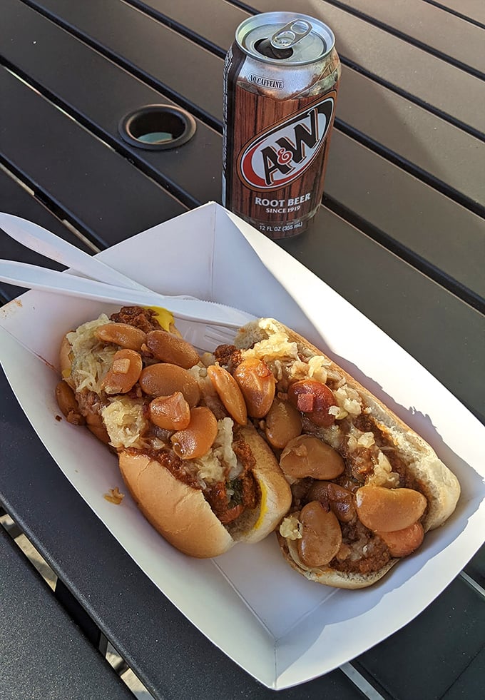 The Squeeze Dog: where beans, chili, and sauerkraut throw a party that your mouth is definitely invited to.