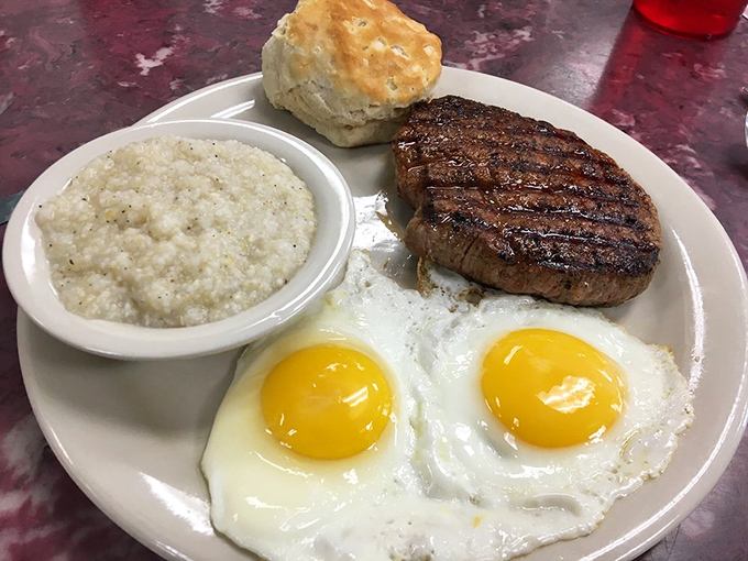 Steak and eggs: the breakfast of champions, philosophers, and anyone who plans to skip lunch. Those sunny-side-up beauties are practically winking at you.