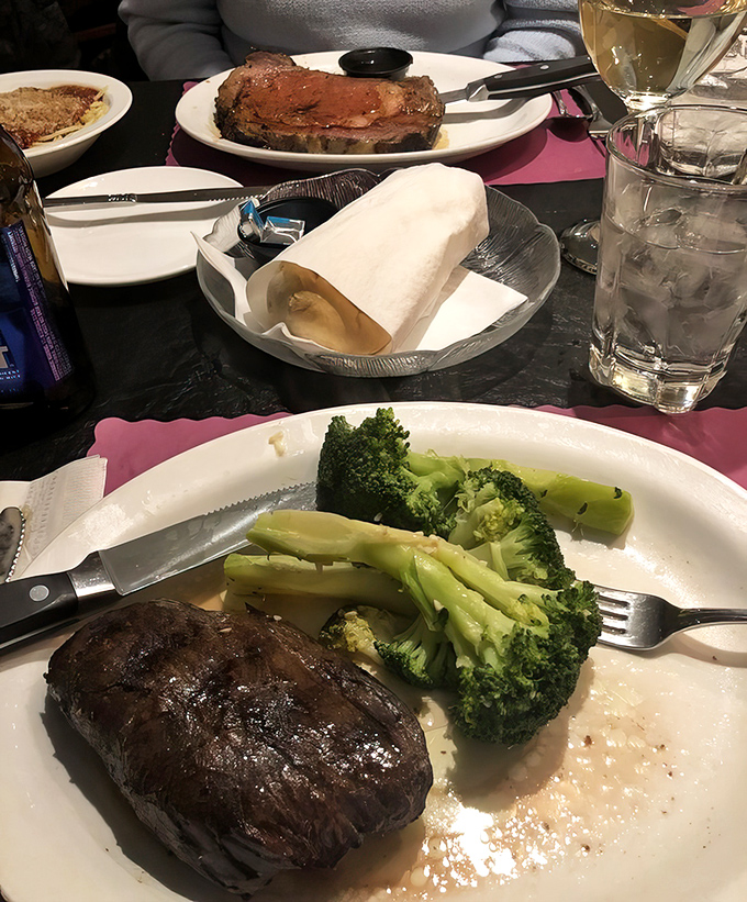 When your steak arrives with perfectly steamed broccoli, it's like the universe saying, "Here's decadence, but I still care about your colon."