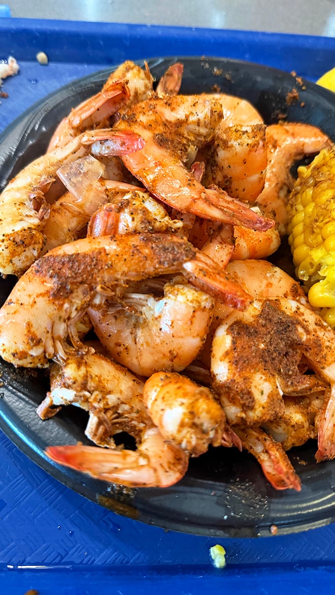 Perfectly seasoned shrimp that look like they jumped from the Gulf to your plate, with just enough spice to make you reach for that cold beer.