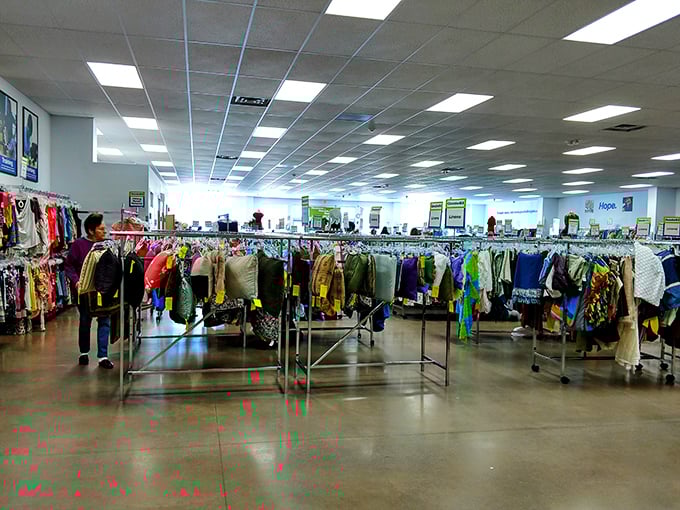 Racks upon racks of potential wardrobe transformations. The fashion runway that doesn't judge your budget.