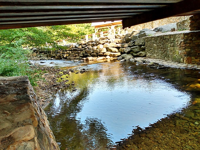 Beneath the bridge, Owens Creek creates nature's soundtrack&mdash;a gentle burbling that no meditation app could ever replicate.