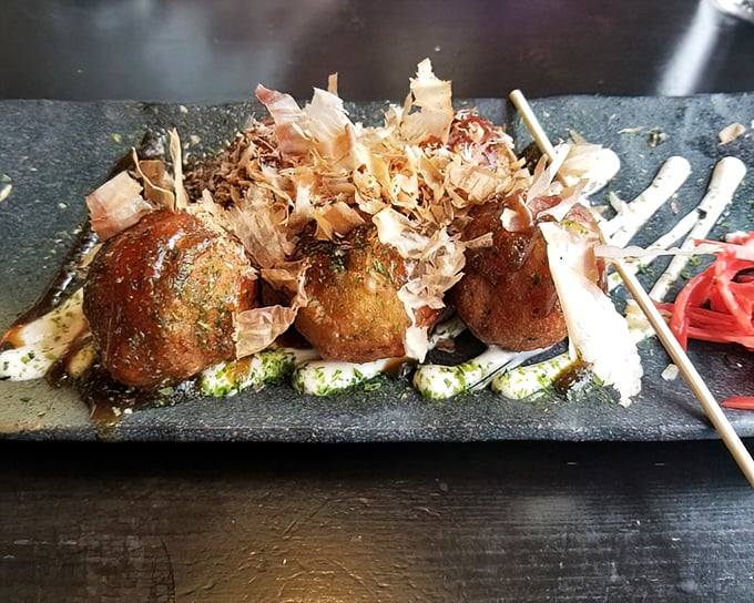 These takoyaki balls are the perfect three-bite wonder&mdash;crispy exterior giving way to a creamy center with tender octopus hiding inside.