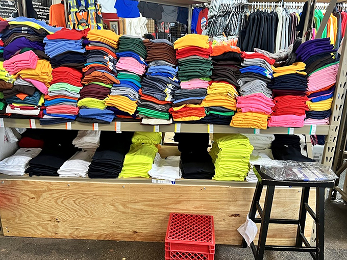 The T-shirt section rivals Joseph's technicolor dreamcoat, offering enough options to change your shirt every day for a year.