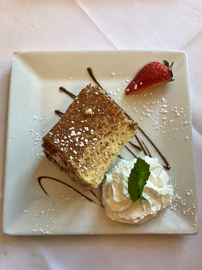 The tiramisu arrives like a well-composed aria&mdash;layers of coffee-soaked perfection that builds to a sweet crescendo with each heavenly bite.