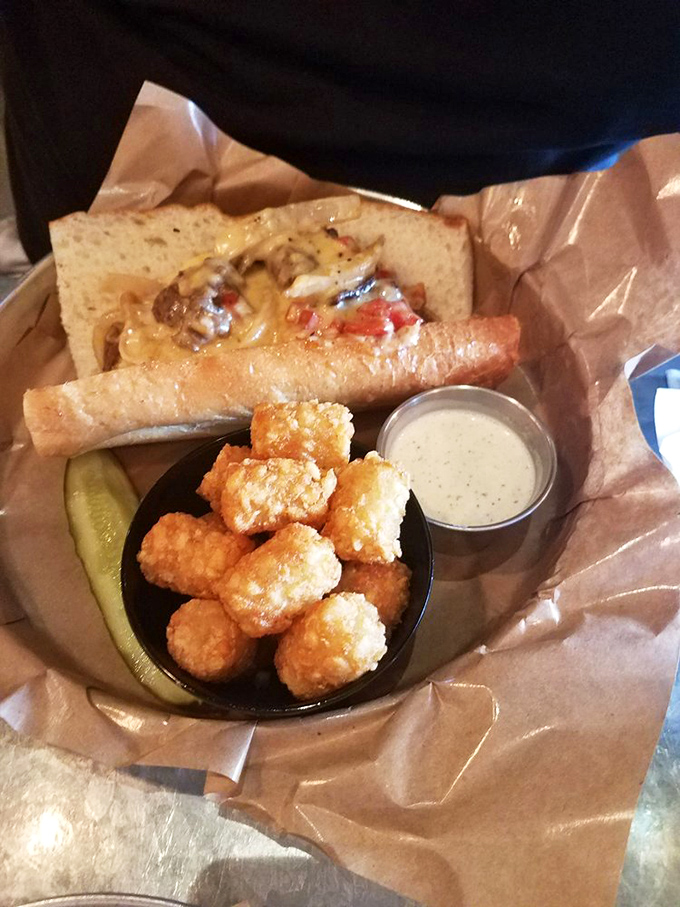 Not all heroes wear capes&mdash;some arrive as a tri-tip sandwich dripping with melted cheese, flanked by golden tater tots and a trusty pickle sidekick.