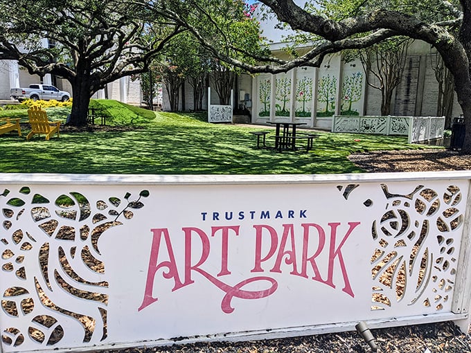 Trustmark Art Park blends green space with culture, because apparently you can have both without choosing sides or paying admission.