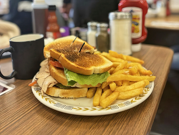 Lunch doesn't play second fiddle here. This towering club sandwich with crispy fries proves Joe's knows its way around both breakfast and lunch classics.