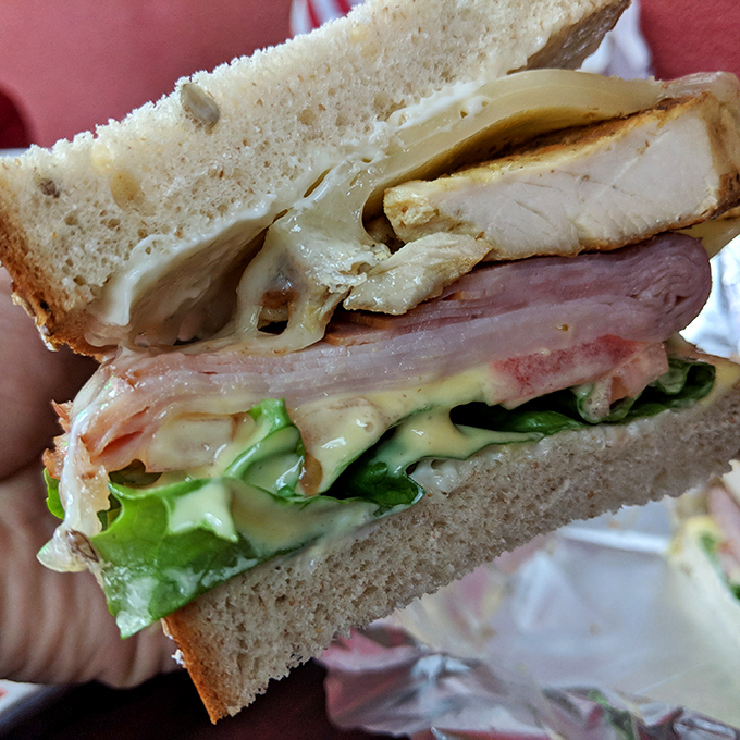 Not just another turkey sandwich. This architectural marvel stacks meat, cheese, and veggies with the precision of Frank Lloyd Wright.