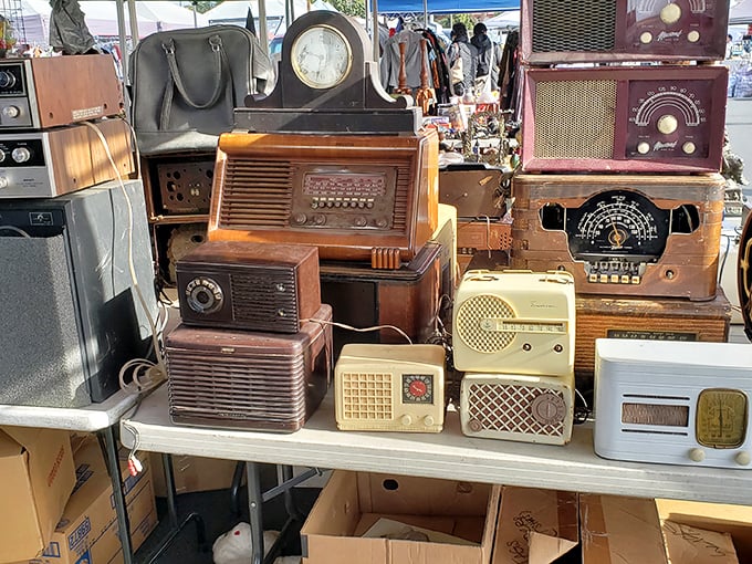 The soundtrack of generations past &ndash; wooden radios that once broadcast war news and Beatles debuts now stand as sculptural time machines.