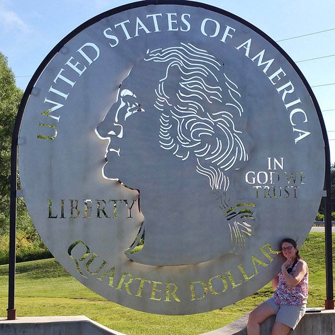 The perfect backdrop for forced perspective photos that'll make your Facebook friends do a double-take. "Look, I'm holding a giant quarter!"