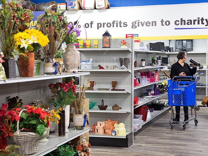 Artificial flowers that never die and housewares that tell stories of dinners past. One shopper's journey begins.