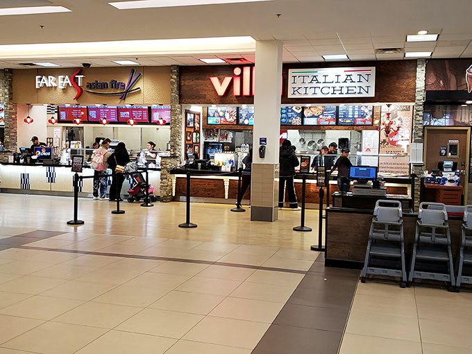 The food court offers a United Nations of quick bites, perfect for refueling before tackling another wing of designer discounts.