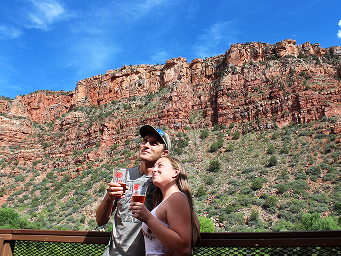 Cheers to the view! These passengers have discovered the perfect pairing&mdash;Arizona craft beverages and million-dollar canyon vistas.
