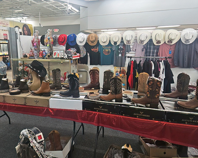 Cowboy boots and western wear that would make John Wayne tip his hat. Each pair tells a story waiting for its next chapter.
