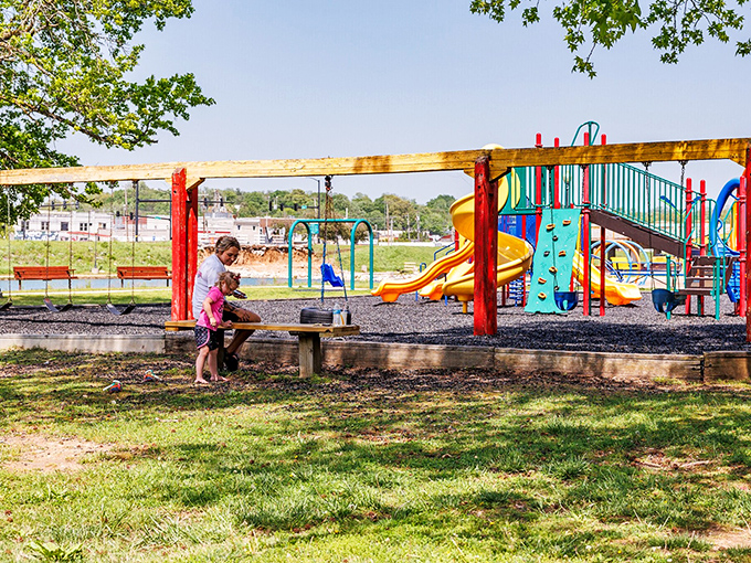 This playground isn't just for kids&mdash;it's a reminder that retirement means having the time to watch grandchildren experience the simple joys you once did.