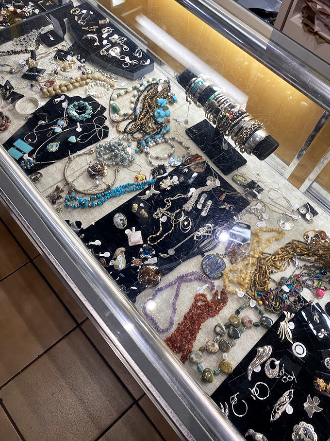The jewelry case&mdash;where costume pieces that once accessorized nights at the Copacabana mingle with turquoise treasures worthy of a Southwestern road trip.