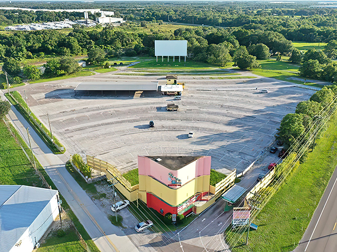 From above, the Silver Moon reveals its perfect symmetry&mdash;a carefully designed temple to the art of outdoor cinema.