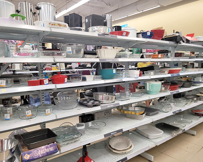 Pyrex paradise! Every casserole dish tells a story. Grandmothers everywhere would approve of this collection spanning decades of American home cooking.